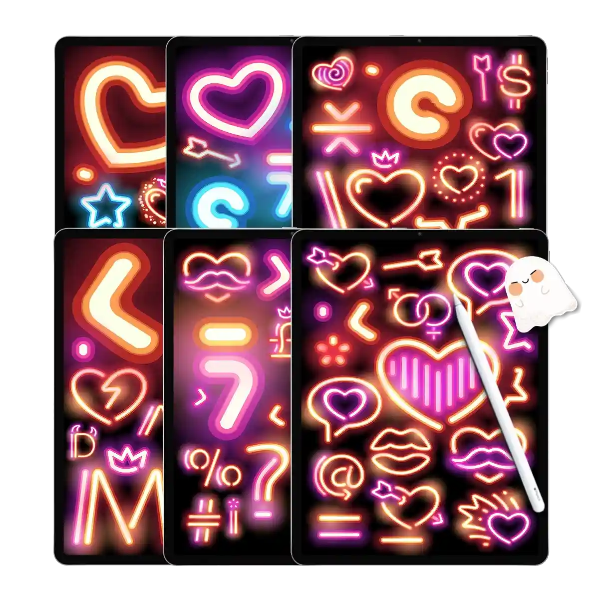 Highlighter Stickers & Aesthetic Digital Stickers - Neon Glow Pack ...